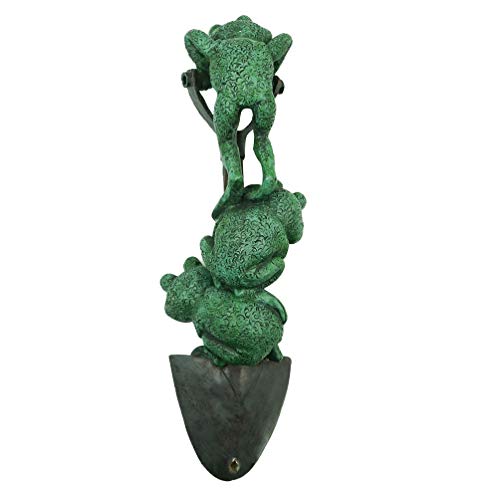 Dreamseden Frog Garden Statue Lawn Ornament Decor, 3 Cute Frogs Figurines on a Shovel, Fairy Outdoor Patio Yard Decorations