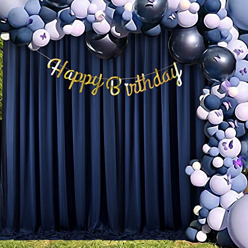 10x10 Navy Blue Backdrop Curtain for Parties Wrinkle Free Photo Curtains Backdrop Drapes Fabric Decoration for Wedding Birthday Party Baby Shower 5ft x 10ft,2 Panels