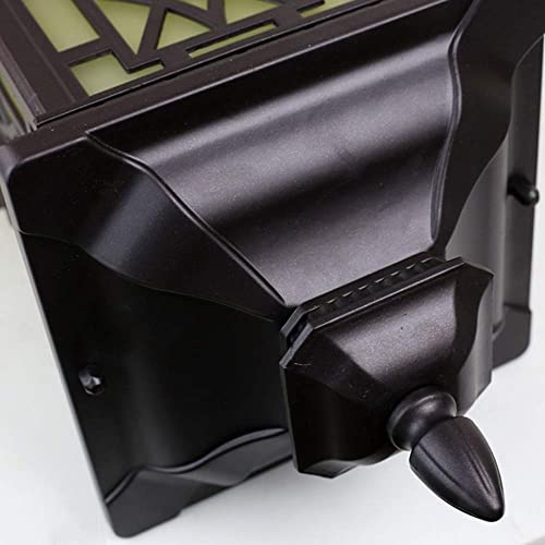 MODEBHD Column Lamp Brown Chinese Retro Rustproof Aluminum Metal Exterior Lamp Vintage Square Outdoor IP44 Waterproof Post Light Fixtures E27 Garden Wall Patio Pillar Lamp Stigma Light