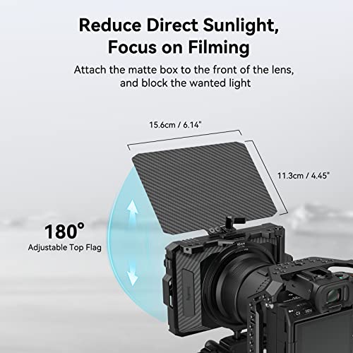 SMALLRIG Mini Matte Box for Mirrorless DSLR Cameras Compatible with 67mm/72mm/77mm/82mm/95mm Lenses - 3196