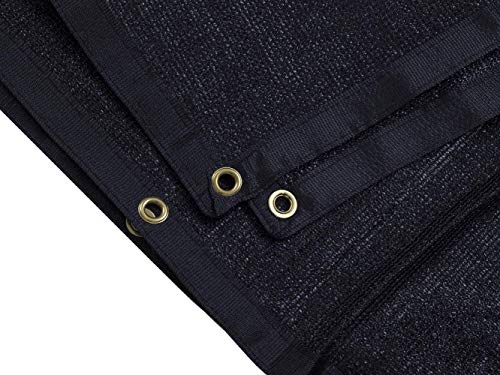 JTsuncover- 90% Heavy Duty Shade Cloth Mesh Sun Block Fabric with Grommets for Garden Cover Flowers Plants Patio Lawn Black 6ft X 16ft
