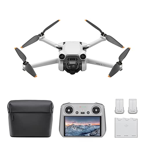 DJI Mini 3 Pro (DJI RC) & Fly More Kit Plus – Lightweight and Foldable Camera Drone with 4K/60fps Video, 47-min Flight Time, Tri-Directional Obstacle Sensing, Ideal for Aerial Photography