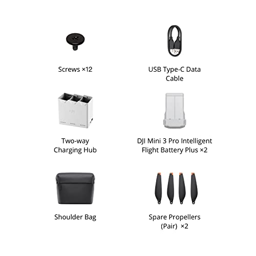 DJI Mini 3 Pro (DJI RC) & Fly More Kit Plus β Lightweight and Foldable Camera Drone with 4K/60fps Video, 47-min Flight Time, Tri-Directional Obstacle Sensing, Ideal for Aerial Photography