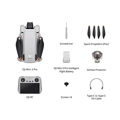 DJI Mini 3 Pro (DJI RC) & Fly More Kit Plus β Lightweight and Foldable Camera Drone with 4K/60fps Video, 47-min Flight Time, Tri-Directional Obstacle Sensing, Ideal for Aerial Photography