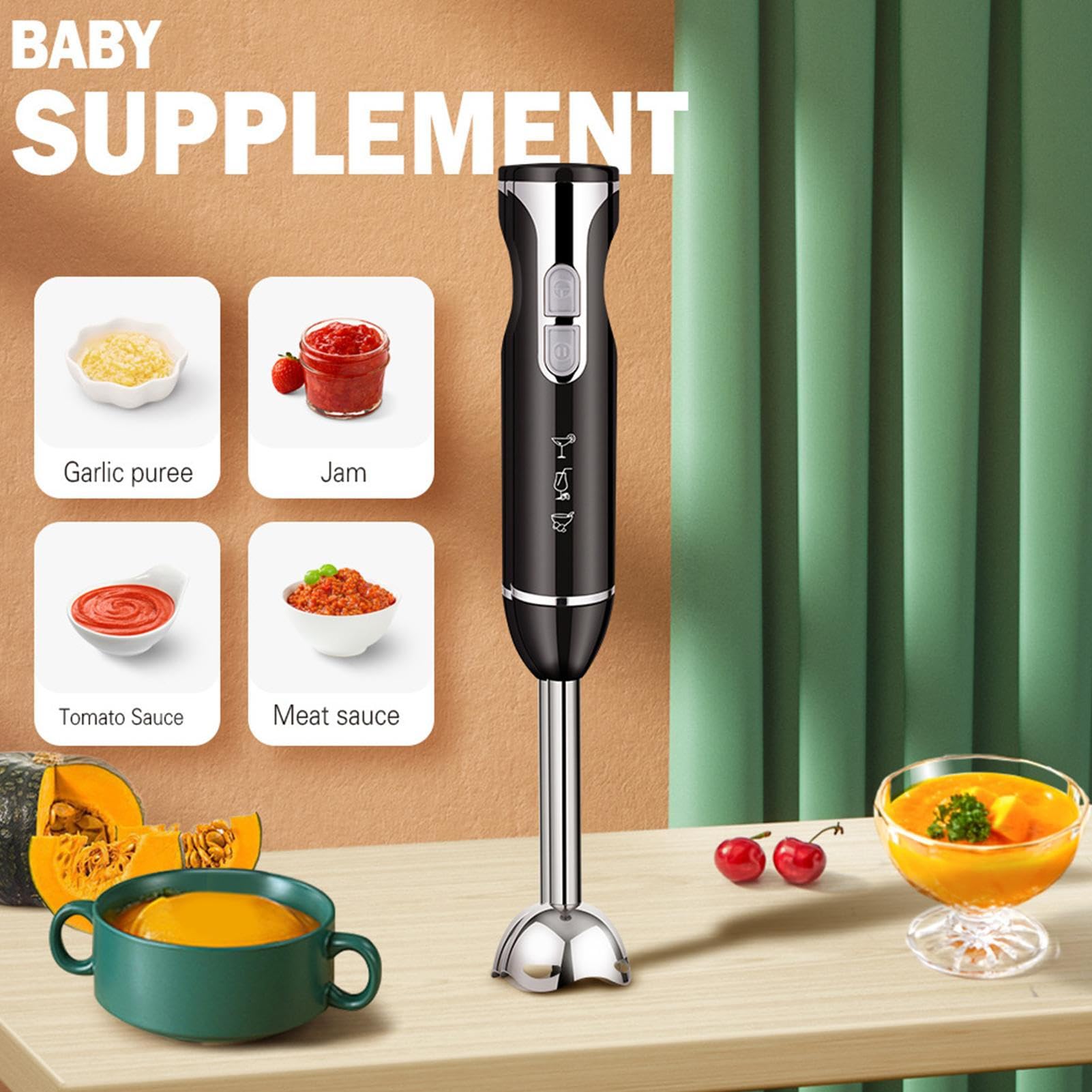 Milk Frother Handheld, Electric Whisk Frother, Food Blender Immersion Hand Mixer, Powerful Mixer Grinder, Stick Mixer Hand Held Blender With Easy Control Grip, Portable Food Processor