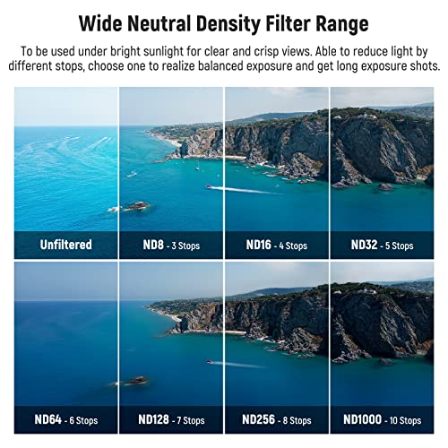 NEEWER Effects Filters and ND Filters Compatible with DJI Mini 3/Mini 3 Pro, 12 in 1 Includes ND8/16/32/64/128/256/ND1000/UV/CPL/Blue Streak Anamorphic/Light Pollution Reduction/Star Filters