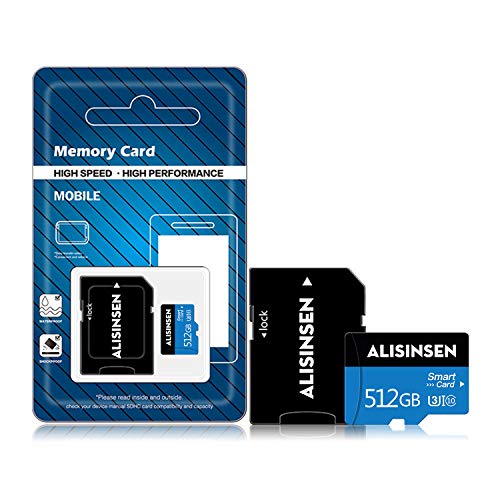 Micro SD Card 512GB for Phone, Memory Card for Camera Computer with SD Card Adapter for GOPRO Game Console, Dash Cam Micro SD Memory Card 512GB