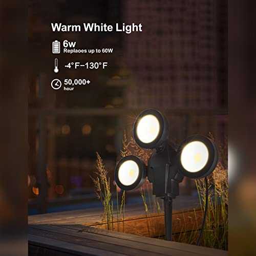 ZHMA 6W Low Voltage Landscape Lights , 12V Led Garden Landscape Lighting, Waterproof Outdoor Spot Lights for Tree,Yard,Flag ,Walkway(2 Pack)