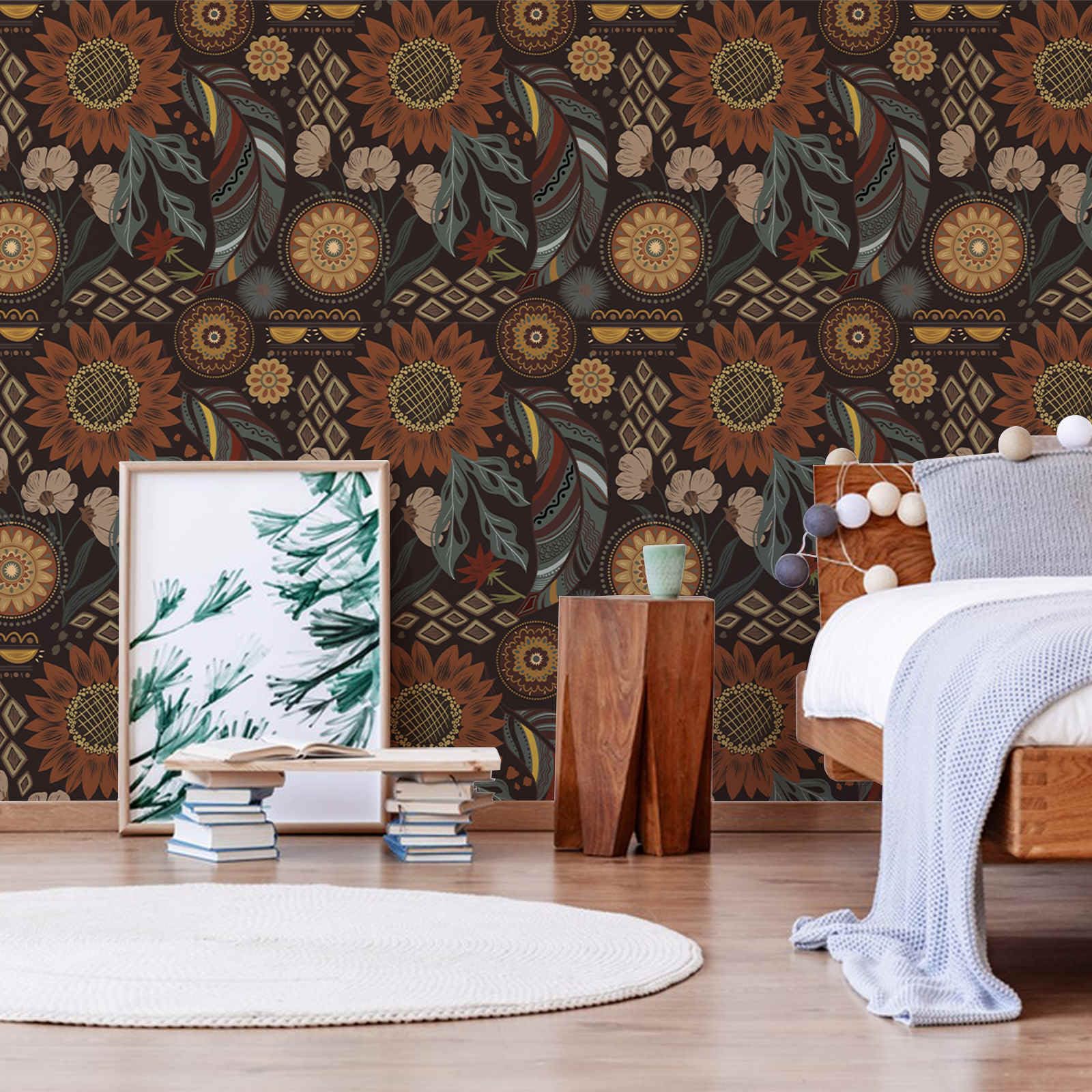 LXCREAT 17.71in x 118in Boho Peel and Stick Wallpaper and Green Leaf Contact Paper for Bathroom Decoration