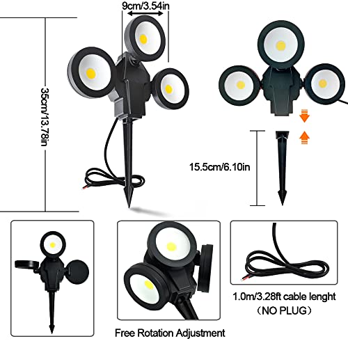 ZHMA 6W Low Voltage Landscape Lights , 12V Led Garden Landscape Lighting, Waterproof Outdoor Spot Lights for Tree,Yard,Flag ,Walkway(2 Pack)