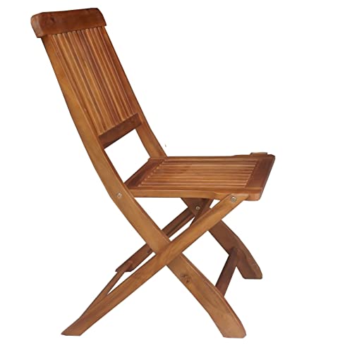 BTEXPERT Living Balcony Desk 4 Piece Patio Bistro Acacia Wood Folding Garden, Set of 4 Chairs