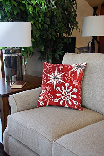 Toland Home Garden Snowflake Salutations 18 x 18 Inch Indoor, Pillow, Case (2-Pack)