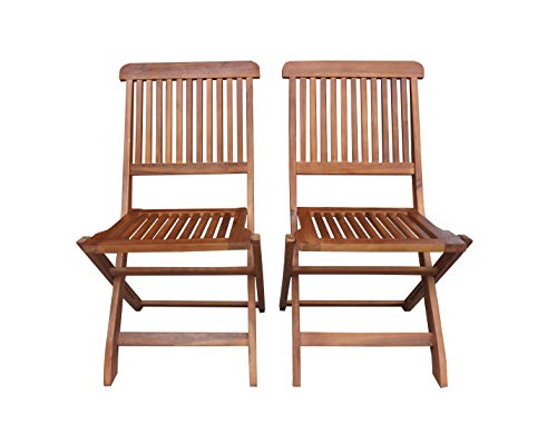 BTEXPERT Living Balcony Desk 4 Piece Patio Bistro Acacia Wood Folding Garden, Set of 4 Chairs