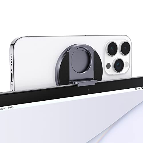 Stouchi Aluminum Mag-Safe Continuity Camera Mount, Upgraded iPhone Webcam Mount for Mac Notebooks OS Ventura Compatible with iOS 16 iPhone 12 13 14 Series