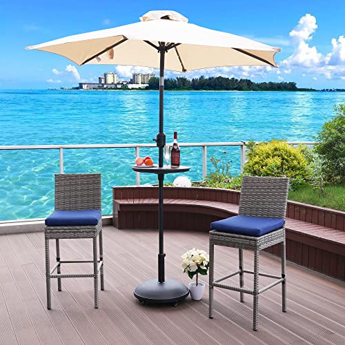Sundale Outdoor Heavy Duty Umbrella Base, 55 LBS Plastic Shell Concrete Mobile Stand with 4 Wheels for Patio, Deck, Garden, Poolside, Black