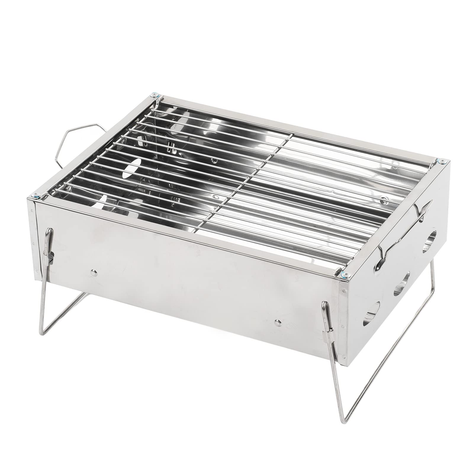 Premium Foldable Stainless Steel BBQ Grill - Portable Charcoal Grill for Outdoor Picnics, Camping, and Cooking Adventures