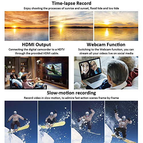 Video Camera Camcorder, 4K 48MP 60FPS IR Night Version Vlogging Camera 18X Zoom WiFi Digital Camera YouTube Recorder Camera with Microphone, 2.4G Remote Control, Handheld Stabilizer, Lens Hood