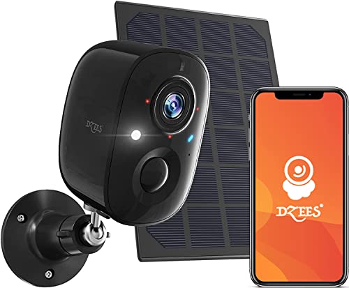 Dzees 【Upgrade Solar Camera Security Outdoor Wireless, Wireless Outdoor Security Cameras with Solar Panel, 1080P Color Night Vision, Spotlight/Alarm, AI Detection, 2-Way Talk, IP66 Waterproof