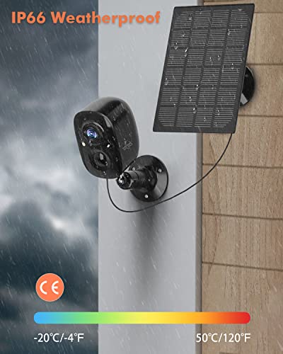 Dzees 【Upgrade Solar Camera Security Outdoor Wireless, Wireless Outdoor Security Cameras with Solar Panel, 1080P Color Night Vision, Spotlight/Alarm, AI Detection, 2-Way Talk, IP66 Waterproof