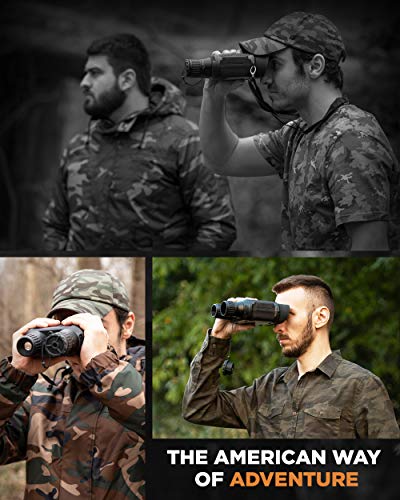 CREATIVE XP Night Vision Goggles - GlassCondor Pro - Digital Military Binoculars w/Infrared Lens, Tactical Gear for Hunting & Security, Black