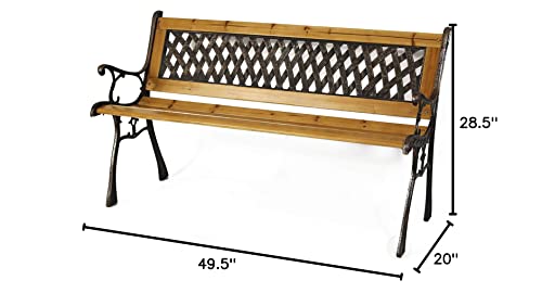 Gardenised Patio Garden Park Yard 49" Outdoor Wooden Bench
