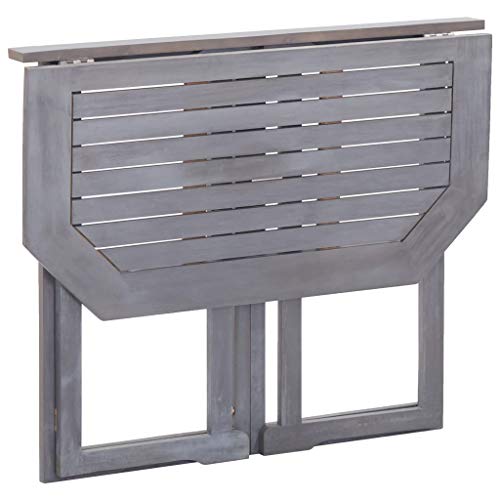 YUUIKLLE Folding Balcony Table,Wood Garden Table, Outdoor Side Table Indoor Outdoor ,for Patio, Balcony or Living Spaces, Kitchen,Garden,35.4"x19.7"x29.1" Solid Acacia Wood