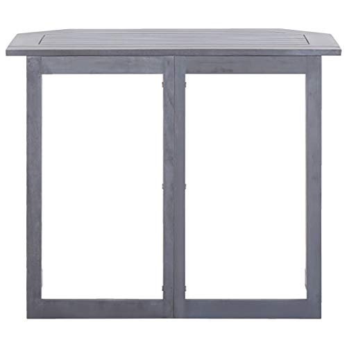 YUUIKLLE Folding Balcony Table,Wood Garden Table, Outdoor Side Table Indoor Outdoor ,for Patio, Balcony or Living Spaces, Kitchen,Garden,35.4"x19.7"x29.1" Solid Acacia Wood