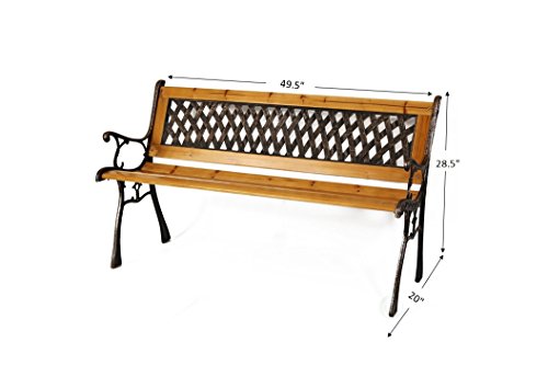 Gardenised Patio Garden Park Yard 49" Outdoor Wooden Bench