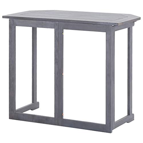YUUIKLLE Folding Balcony Table,Wood Garden Table, Outdoor Side Table Indoor Outdoor ,for Patio, Balcony or Living Spaces, Kitchen,Garden,35.4"x19.7"x29.1" Solid Acacia Wood