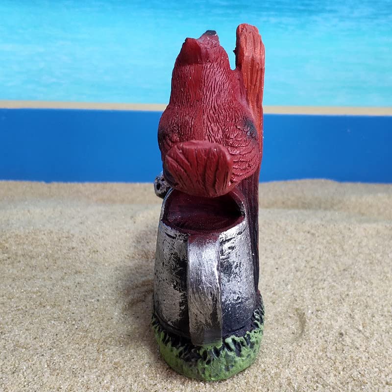 FEIYU BUY Garden Bird Statue Simulation Art Crafts Resin Bird Decorative Figurines Animal Garden Statues Birds Sculpture for Desktop Lawn Bookcase Home Decor (Red)