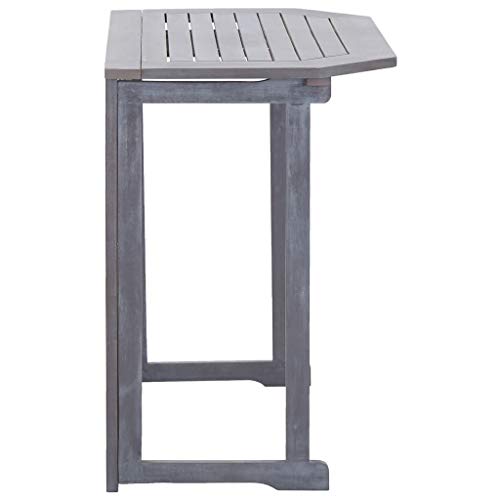 YUUIKLLE Folding Balcony Table,Wood Garden Table, Outdoor Side Table Indoor Outdoor ,for Patio, Balcony or Living Spaces, Kitchen,Garden,35.4"x19.7"x29.1" Solid Acacia Wood