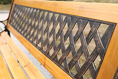 Gardenised Patio Garden Park Yard 49" Outdoor Wooden Bench