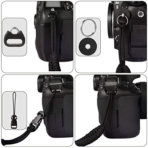 Camera Wrist Strap,1Pack Adjustable Nylon Camera Hand Strap,for GoPro,DSLR,Fuji,Canon and Mirrorless Cameras Photographers Quick Release,Paracord (Black)