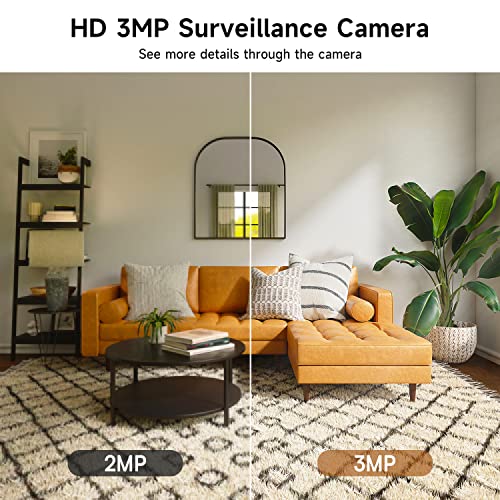 WOOLINK 2PCS Light Bulb Security Camera, 3MP Light Bulb Camera, 2.4Ghz Wireless WiFi Light Socket Security Camera with Motion Detection and Alerts, 2-Way Audio,Color Night Vision