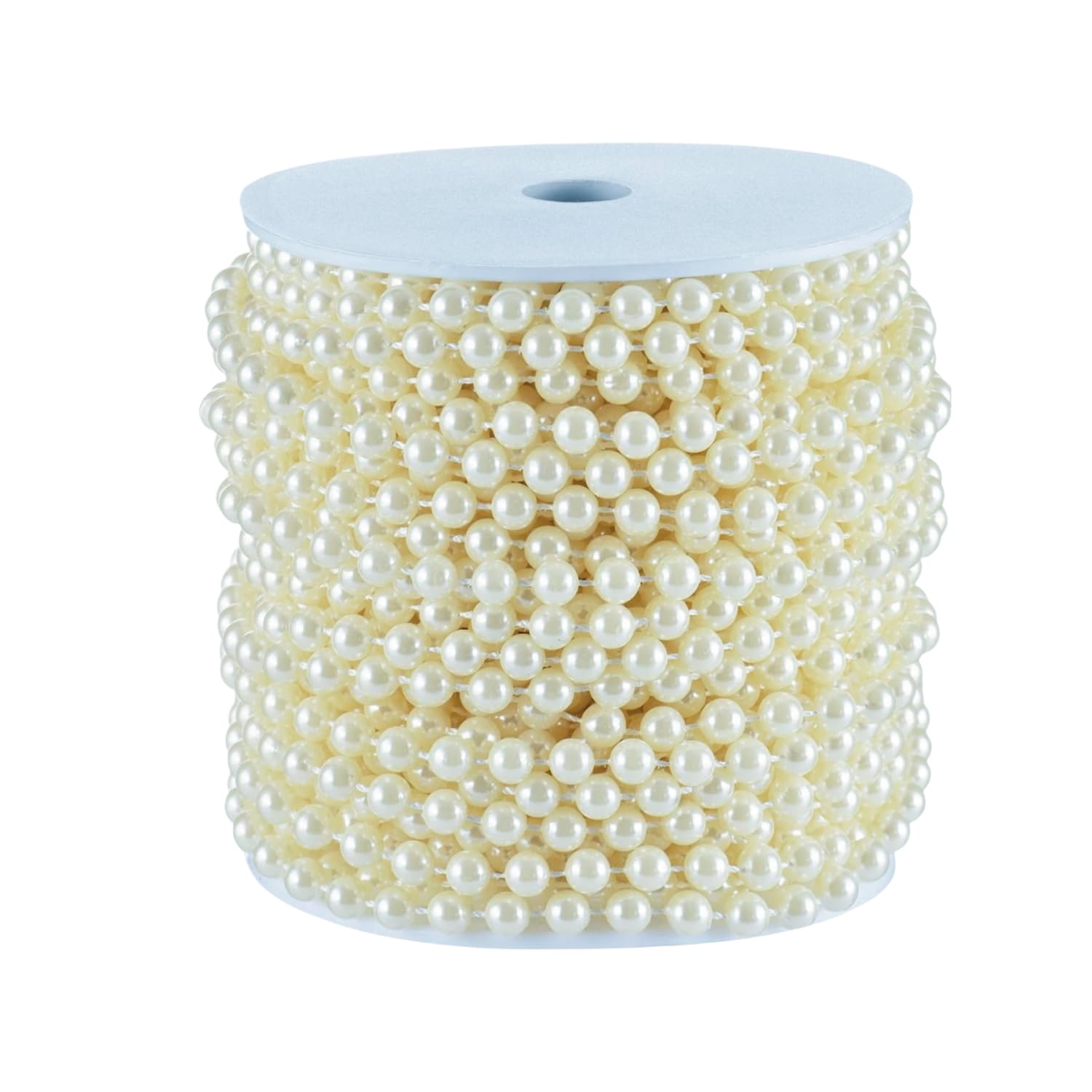 B&S FEEL 5mm Faux Pearl Beads Garland Pearl Bead Roll Strand for Wedding Party Decoration, 99 Feet Roll, Ivory