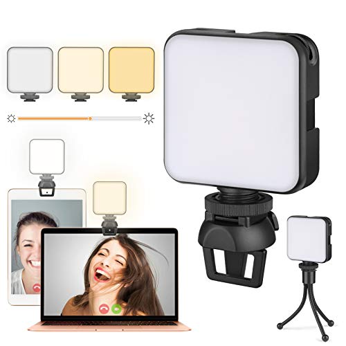 Video Conference Lighting Kit, Laptop Light, Webcam Lighting with Clip, Zoom Light for Laptop Computer, Zoom Meeting, Remote Working, Streaming and Self Broadcasting, Vlogging(Dimmable & Rechargeable)