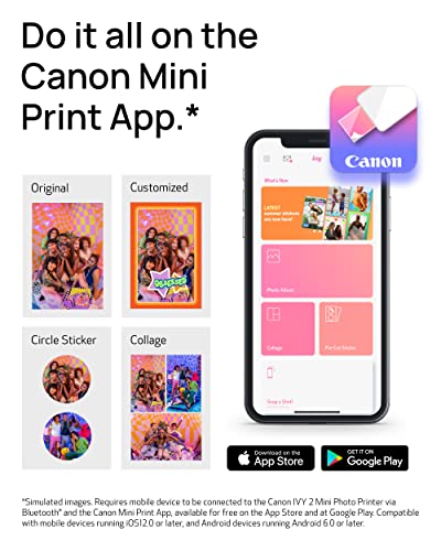Canon IVY Mini Photo Printer for Smartphones (Mint Green) - Sticky-back prints, Pocket-size
