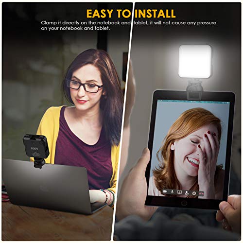 Video Conference Lighting Kit, Laptop Light, Webcam Lighting with Clip, Zoom Light for Laptop Computer, Zoom Meeting, Remote Working, Streaming and Self Broadcasting, Vlogging(Dimmable & Rechargeable)