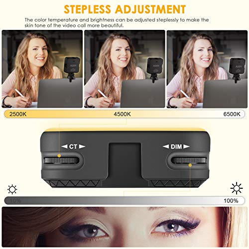 Video Conference Lighting Kit, Laptop Light, Webcam Lighting with Clip, Zoom Light for Laptop Computer, Zoom Meeting, Remote Working, Streaming and Self Broadcasting, Vlogging(Dimmable & Rechargeable)