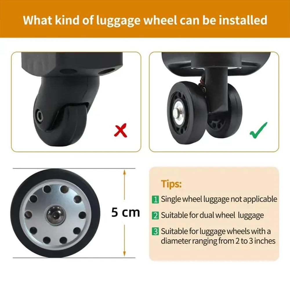 LELEBEAR Luggage Compartment Wheel Protection Cover, 8/12/16 PCS Silicone Luggage Wheels Cover, Luggage Wheels Silent Protection Cover for Protect Suitcase Wheels (Black, 8pcs)