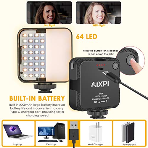 Video Conference Lighting Kit, Laptop Light, Webcam Lighting with Clip, Zoom Light for Laptop Computer, Zoom Meeting, Remote Working, Streaming and Self Broadcasting, Vlogging(Dimmable & Rechargeable)