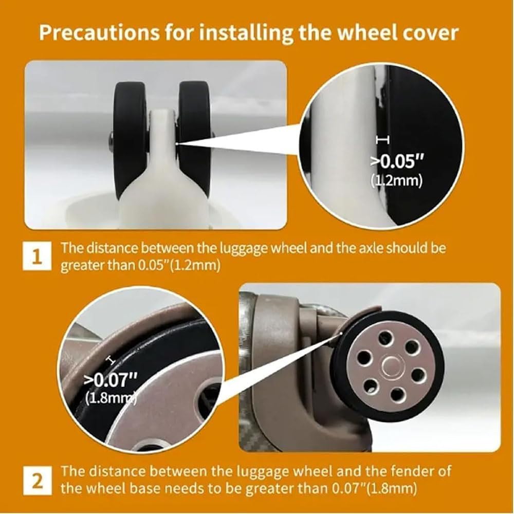 LELEBEAR Luggage Compartment Wheel Protection Cover, 8/12/16 PCS Silicone Luggage Wheels Cover, Luggage Wheels Silent Protection Cover for Protect Suitcase Wheels (Black, 8pcs)