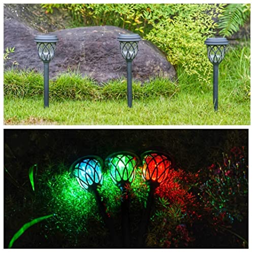 EXCMARK 10 White Lights&10 Colo rchanging Lights. Solar Lights Outdoor Decorative for Garden Pathway Walkway.