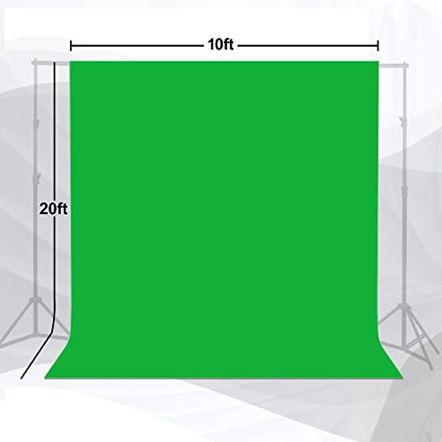 Julius Studio 10 x 12 ft. Green Chromakey Backdrop Screen Photo Background, Premium Synthetic Fabric 150 GSM Thicker Material, Professional Photography Video Studio, Events, Streaming, JSAG474