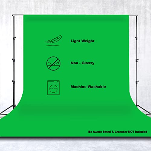 Julius Studio 10 x 12 ft. Green Chromakey Backdrop Screen Photo Background, Premium Synthetic Fabric 150 GSM Thicker Material, Professional Photography Video Studio, Events, Streaming, JSAG474