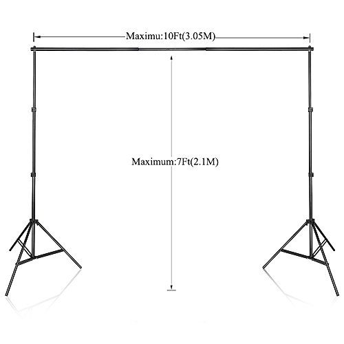 SLOW DOLPHIN Photo Video Studio 10Ft Adjustable Backdrop Support System Kit Background Stand with Carry Bag