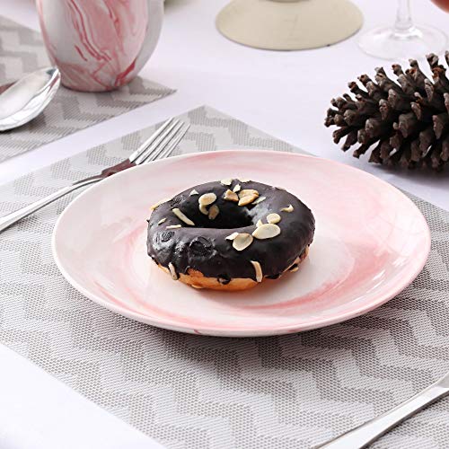 TBGFPO 16-Piece Multicolor Ceramic Porcelain Dinner Set with 4*Dinner Plate, Dessert Plate, Bowl, Mug Set Service for 4