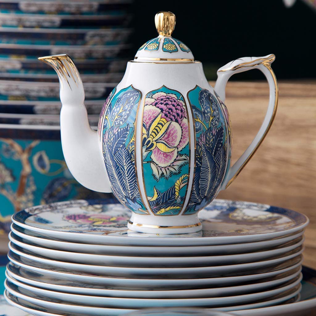 Table Service Crockery SetFine Dinner Set,Dinner plate Dinnerware Set, 50 Piece Upscale Ceramics Dinner Set - Bowl/Dish/Soup Pot | Bone China Porcelain Combination Set Suitable for housewarmingurant