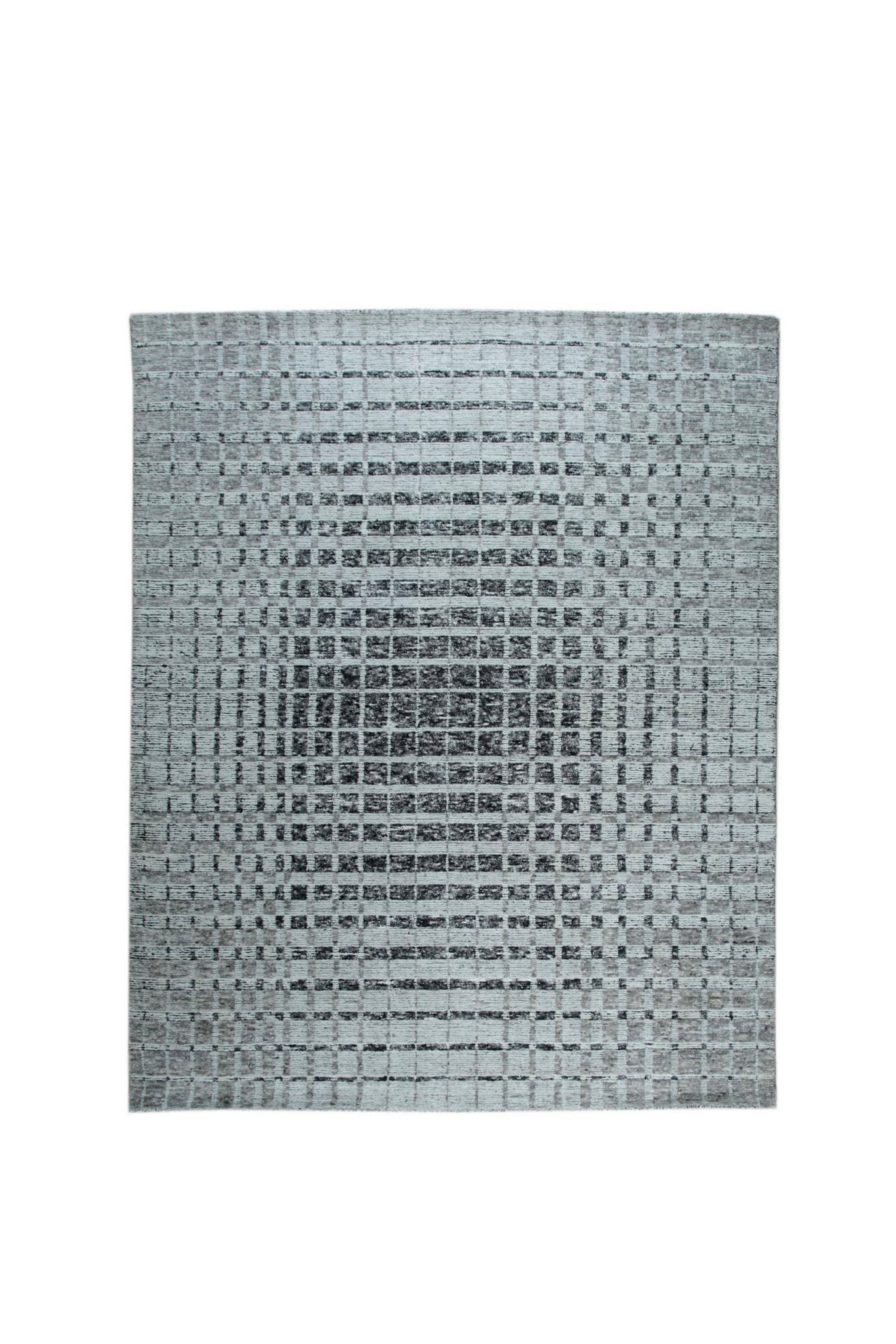 EORC Gray Hand-Knotted Wool Modern Pile Rug Luxurious Area Rug for Adding Contemporary Elegance to Your Living Room, Bedroom, Office, or Home Décor
