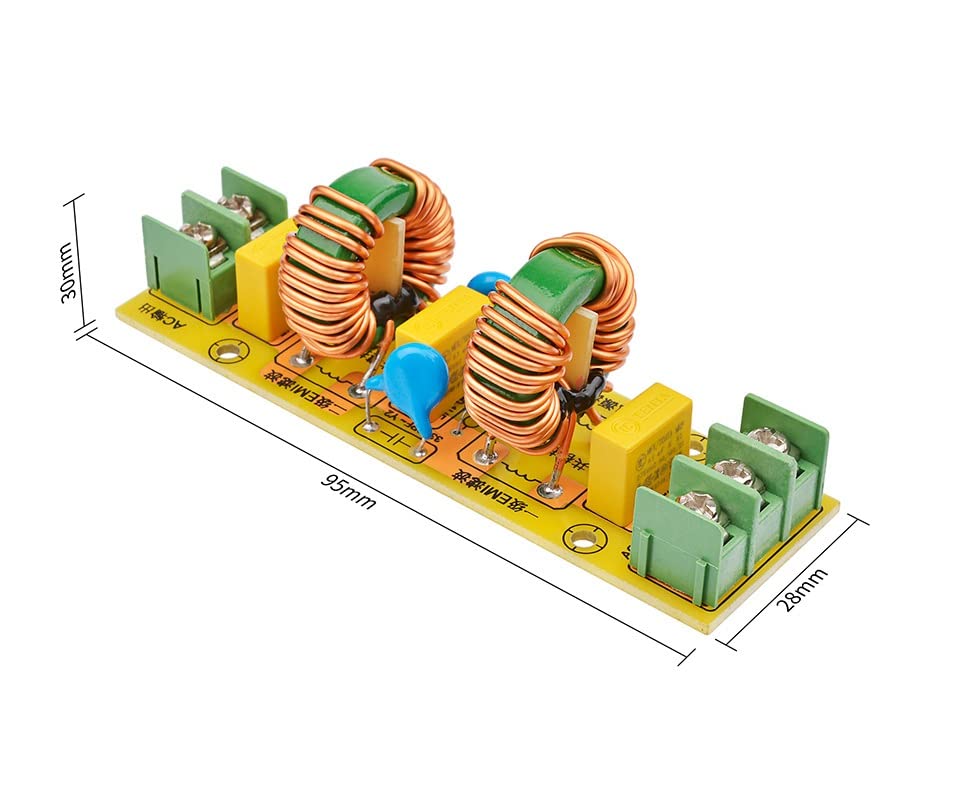 N/A 18A High Frequency AC Power Filter EMI Filter Module Anti-Jamming DIY for Speaker Audio Amplifier Home Theater
